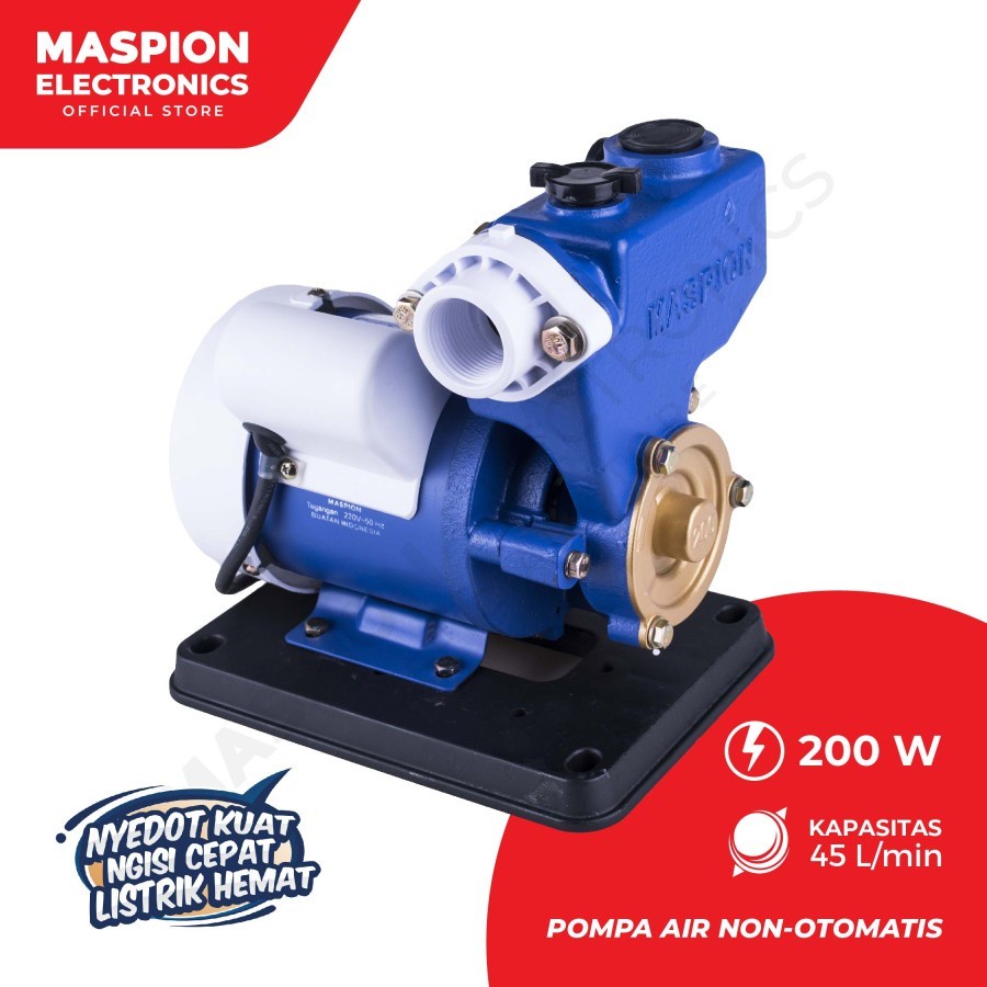 Jual Pompa Air MASPION MWP 201 MA 200 Watt Non Otomatis Sumur Dangkal ...