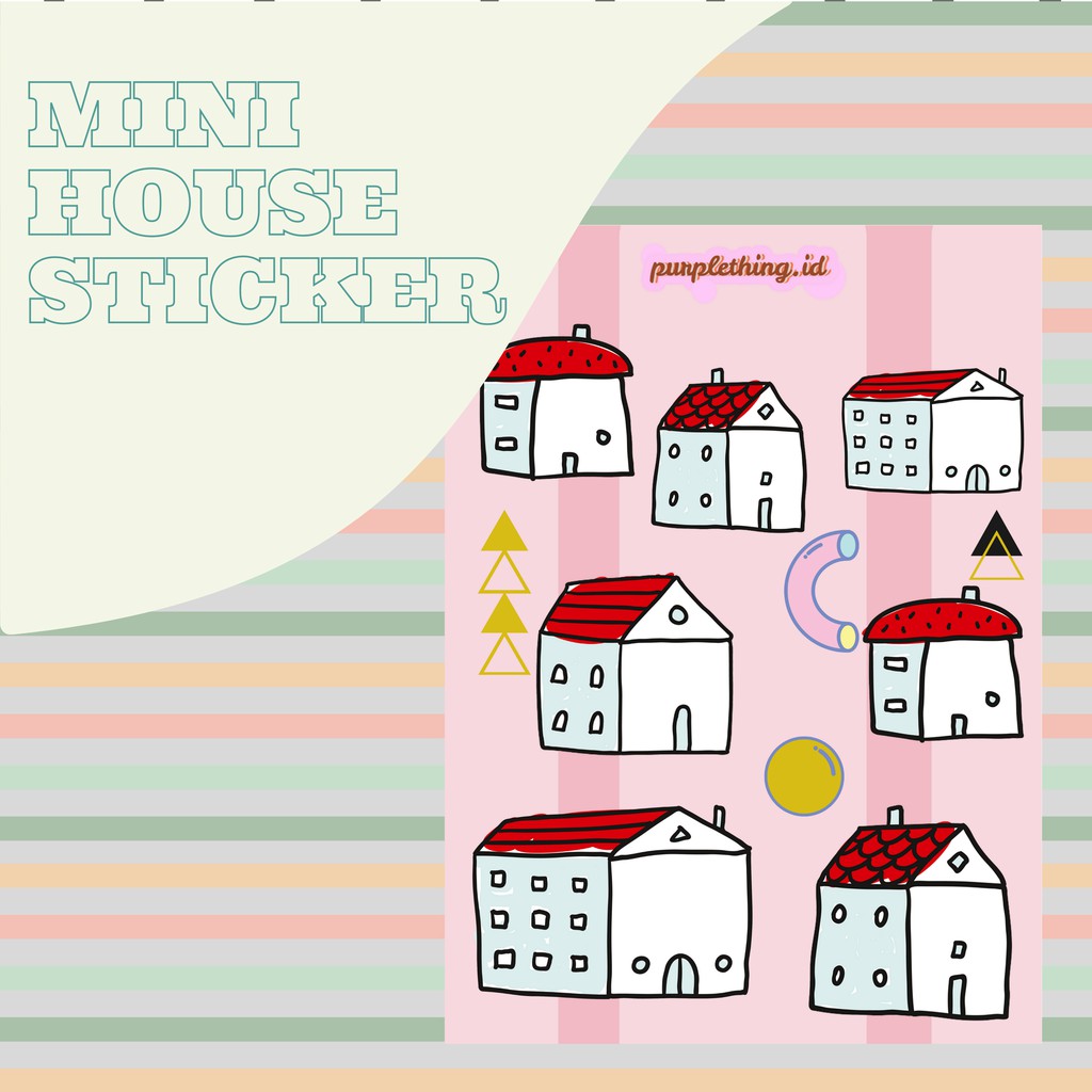 Jual mini house stickers // stiker bentuk rumah mini kiss cut. | Shopee ...