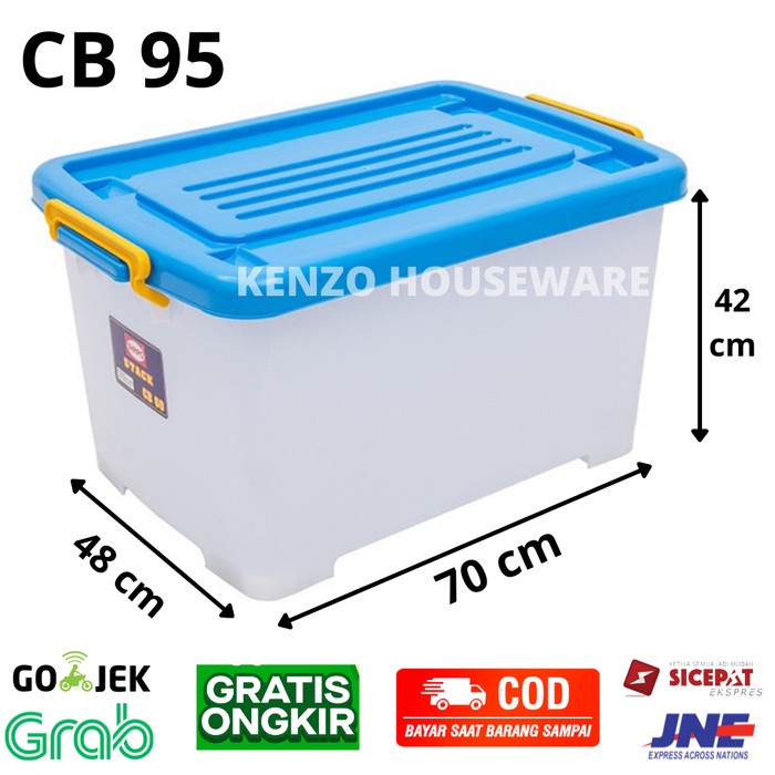 Jual Container Box Shinpo CB 95 Liter Kontainer Storage Box CB95 Roda ...