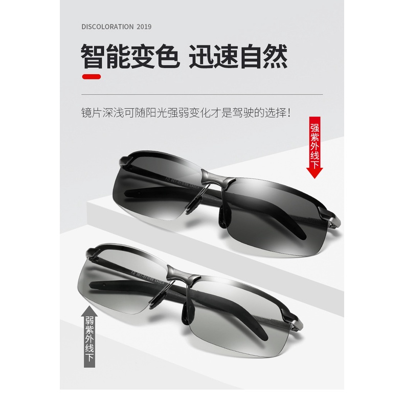 Jual Kacamata Anti Silau Siang Dan Malam Sunglasses Fotosensitif UV 400 Photochromic Polarized ...