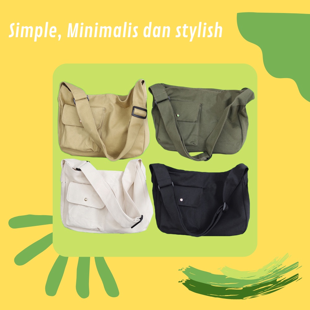 Jual TAS SELEMPANG CANVAS PREMIUM ORIGINAL UNISEX PRIA DAN WANITA TAS ...