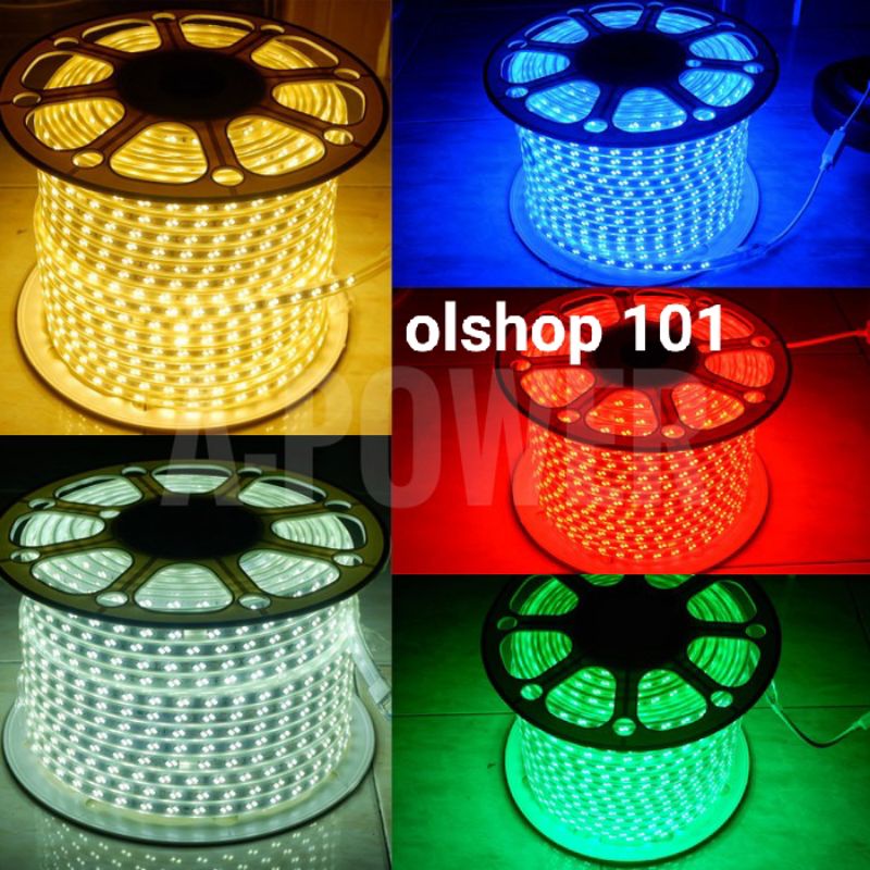 Jual LAMPU LED STRIP SELANG IP 5050 OUTDOOR 220V /METER | Shopee Indonesia