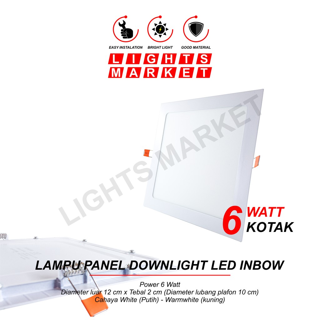 Jual Lampu Downlight LED Panel Inbow Kotak 6 watt | Shopee Indonesia