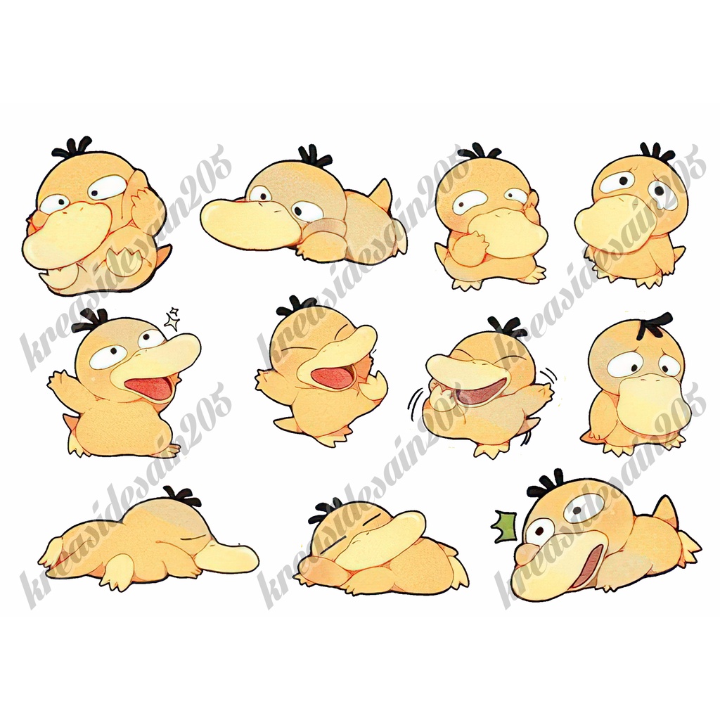 Jual stiker pokemon/pokemon psyduck/ stiker anime/stiker laptop /stiker ...