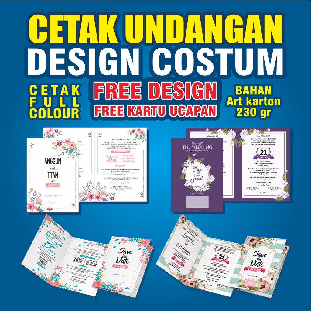 Jual CETAK UNDANGAN PERNIKAHAN CUSTOM MURAH EXPRESS FREE DESAIN ...