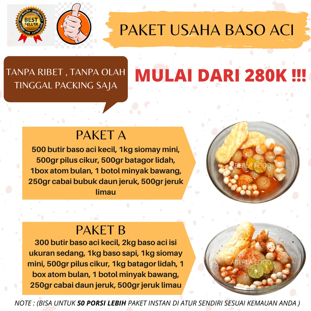 Jual PAKET USAHA BASO ACI CUANKI BANDUNG MURAH TANGAN PERTAMA DARI ...