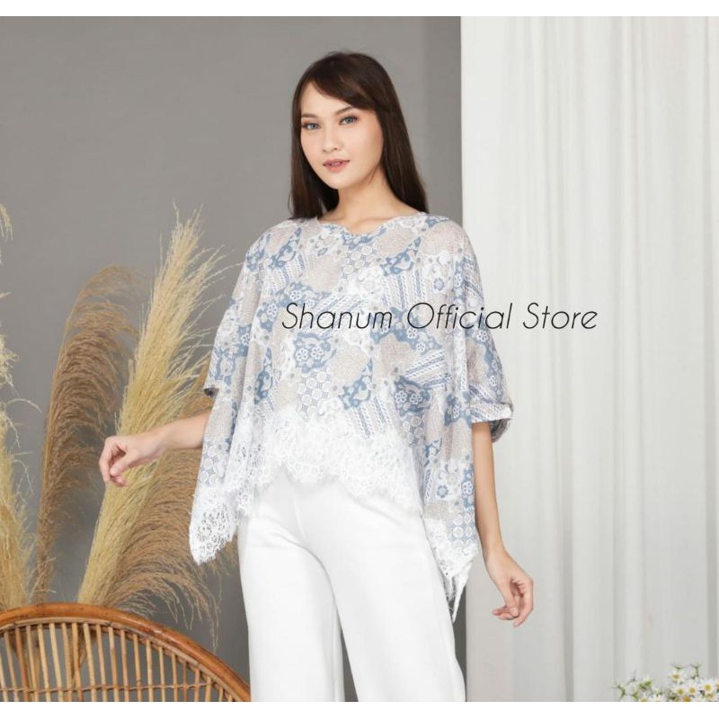 Jual Blus Shanum Batwing Batik Renda lace Jumbo Pastel Atasan Batik ...