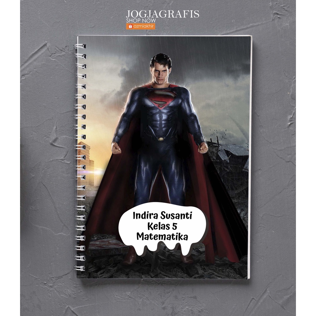 Jual Buku Notebook Superman A5 Custom Desain / BUKU TULIS CUSTOM ...