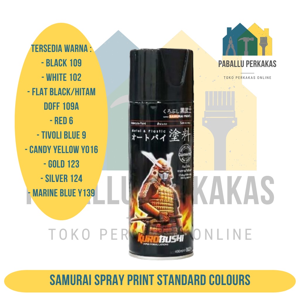 Jual Pilox Samurai Paint Warna Solid Standard 400ml / Cat semprot Samurai Warna Standar | Shopee ...