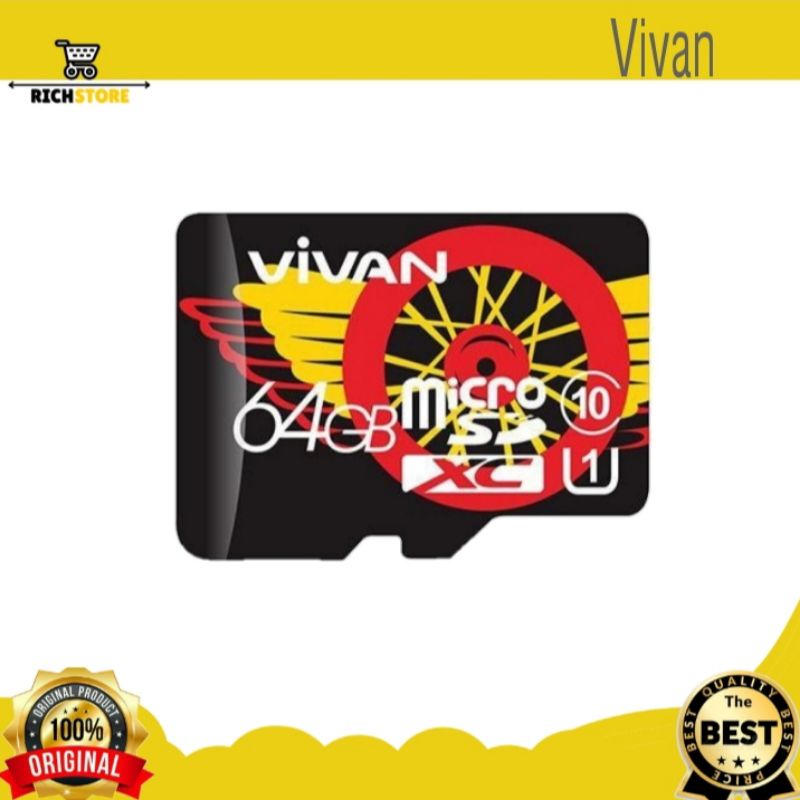 Jual Memory Vivan 64GB Memori Original MMC Class 10 Full HD Micro SD ...