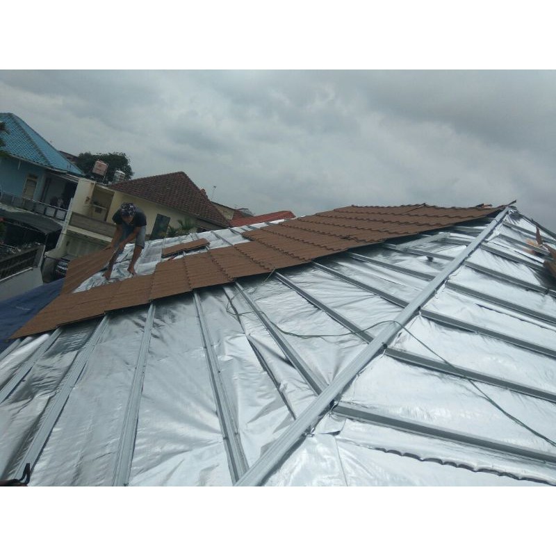 Jual Insulasi Atap/Alumunium Foil Atap woven Metalizing/ Peredam Panas ...