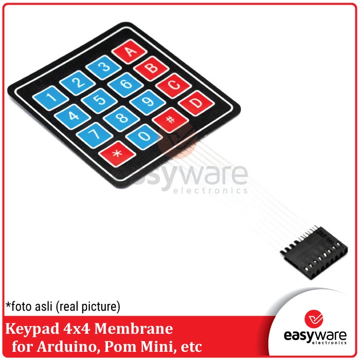 Jual KEYPAD 4X4 MEMBRANE 16 KEY KEYPAD MATRIX 4X4 KEYPAD POM MINI ...