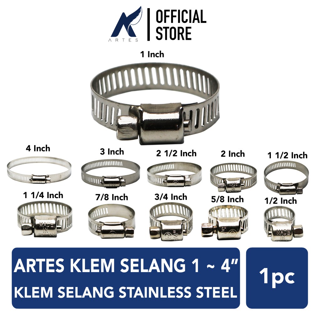 Jual Artes Klem Selang Stainless Steel Kleman Pengencang Pengikat Hose