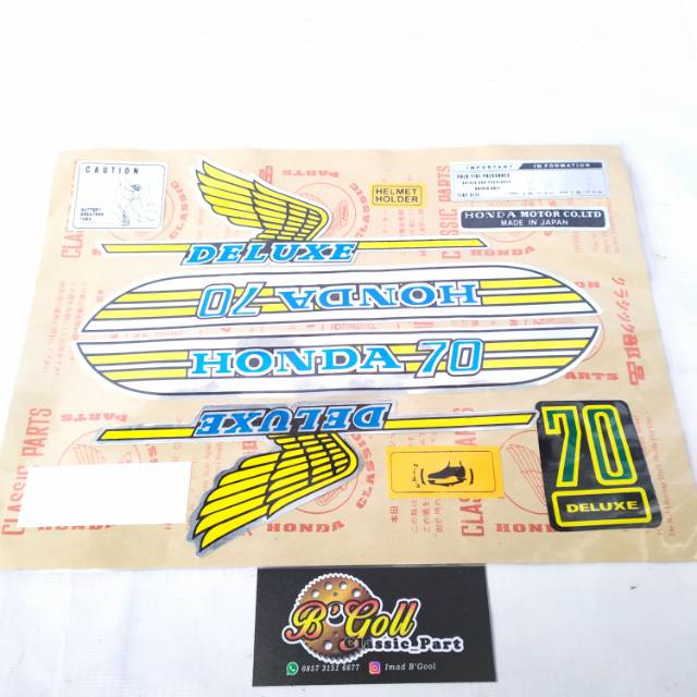 Jual Stiker sticker striping honda c70 komplit warna kuning kualitas ...