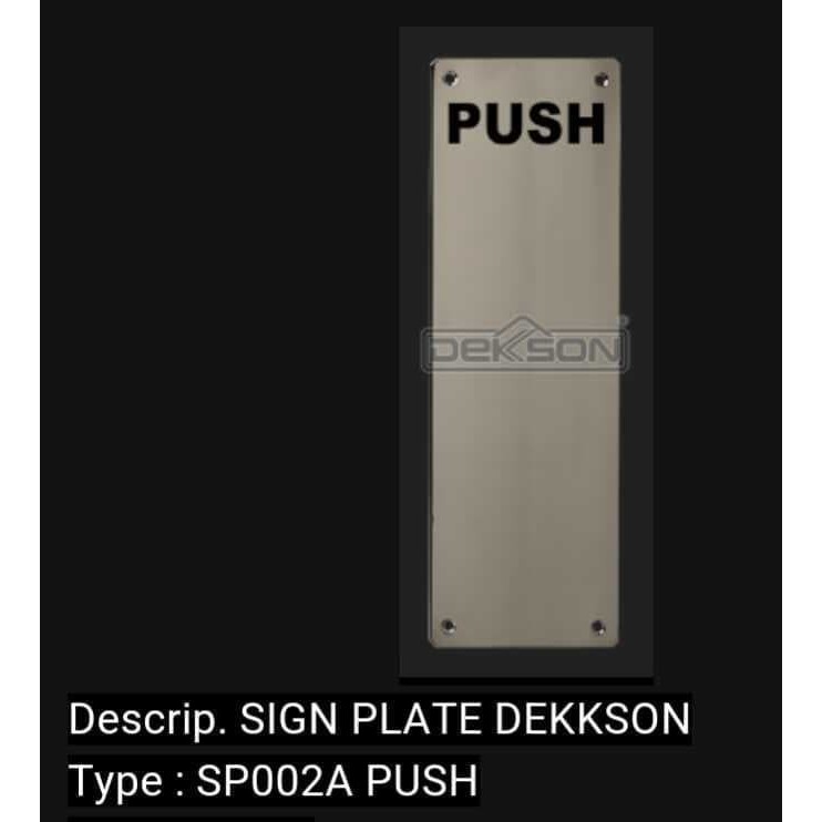 Jual Sign Plate Dekson SP002A PUSH SSS Handle Pintu sp 002 Tarik ...