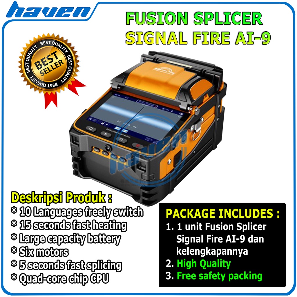 Jual Fusion Splicer Signal Fire Ai9 Fiber Optic 6 Motors / Signal Fire ...