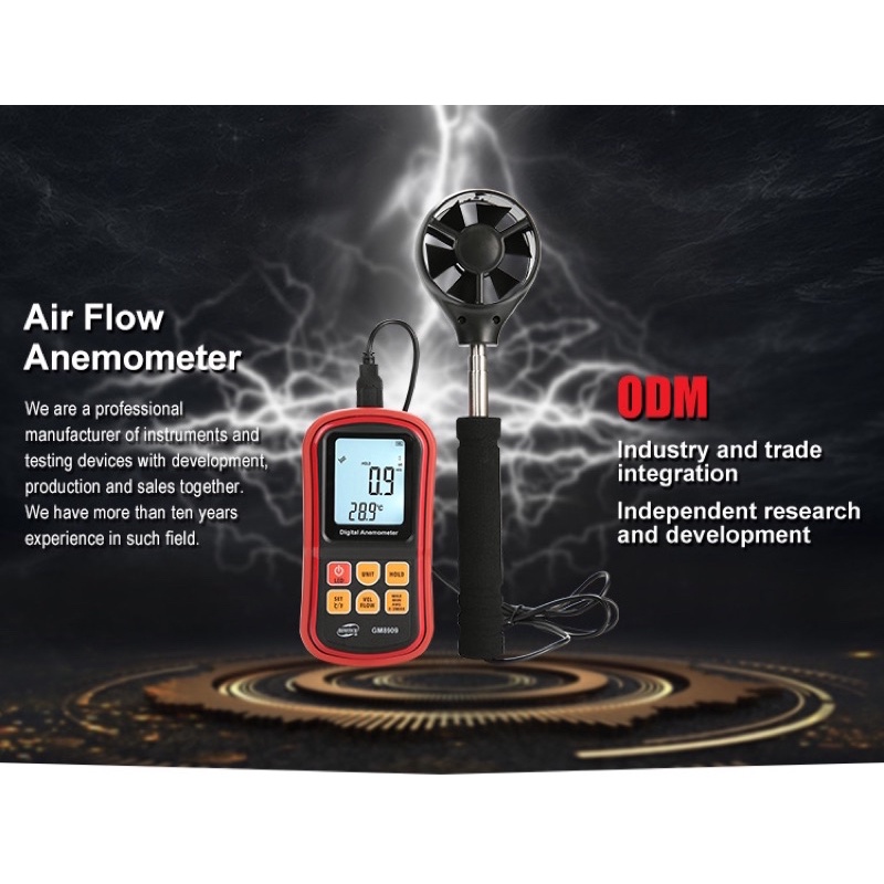 Jual Benetech GM8909 Anemometer Air Flow Velocity Digital Anemometer Handheld Wind Speed Meter ...