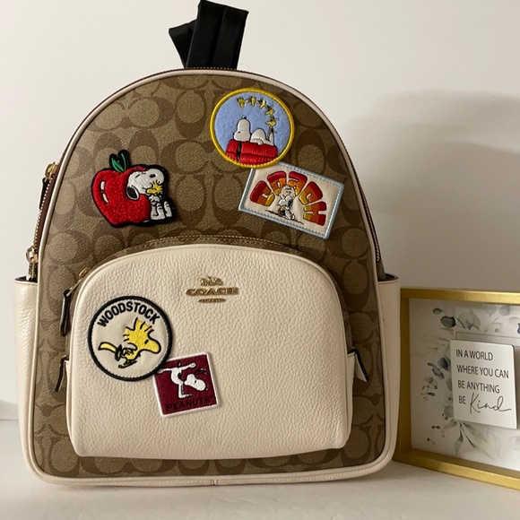 Jual Coach X Peanuts Court Backpack In Signature Canvas With Varsity ...