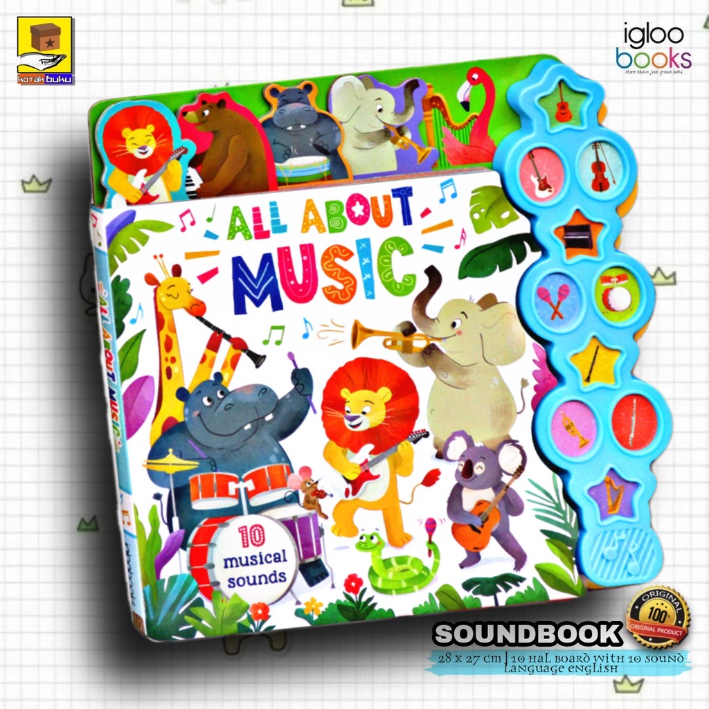 Jual SOUND BOOK / All About Music Tabbed Sound Board Book / Buku Anak ...
