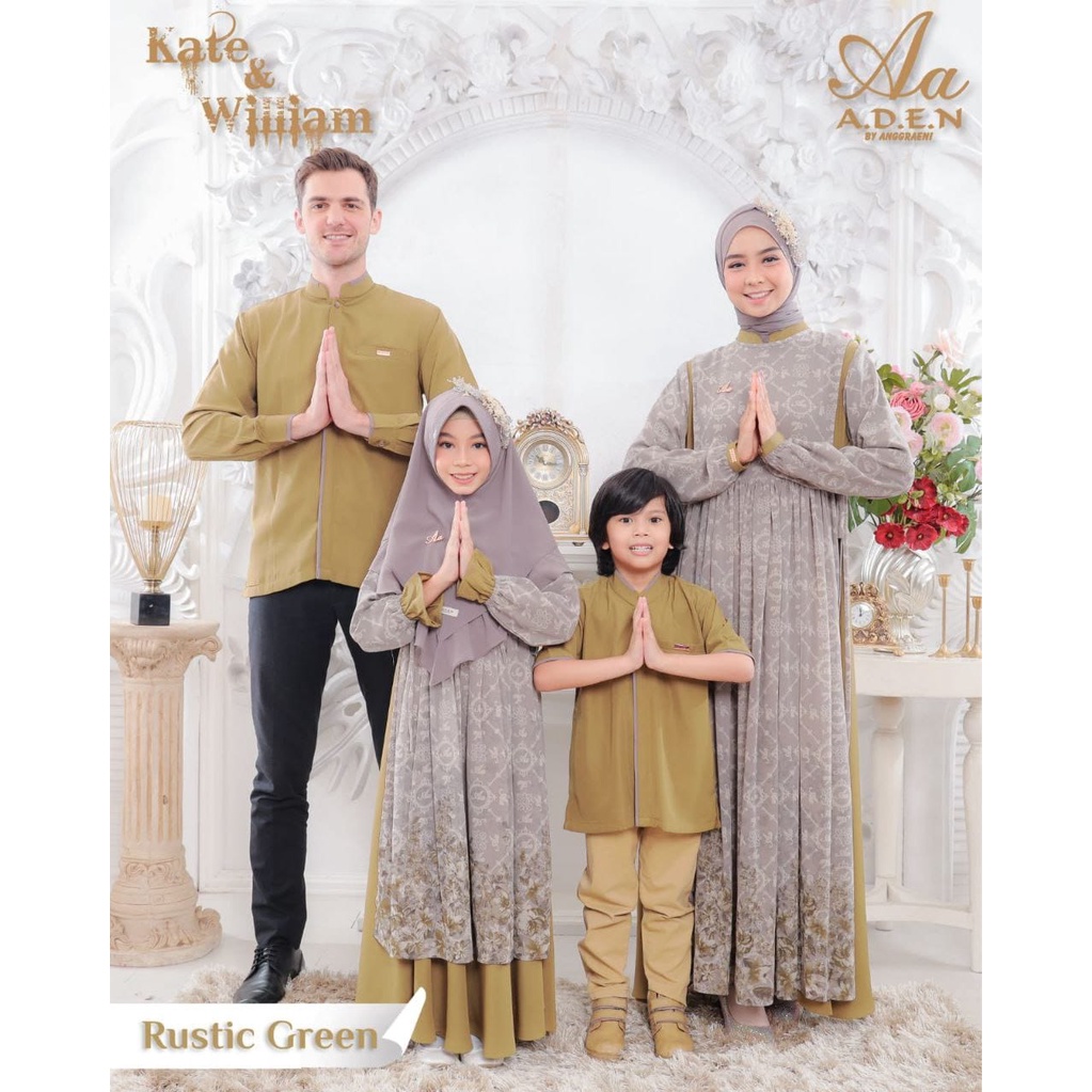 Jual Aden KATE & WILLIAM Family Series by Aden Hijab Rustic Green ...