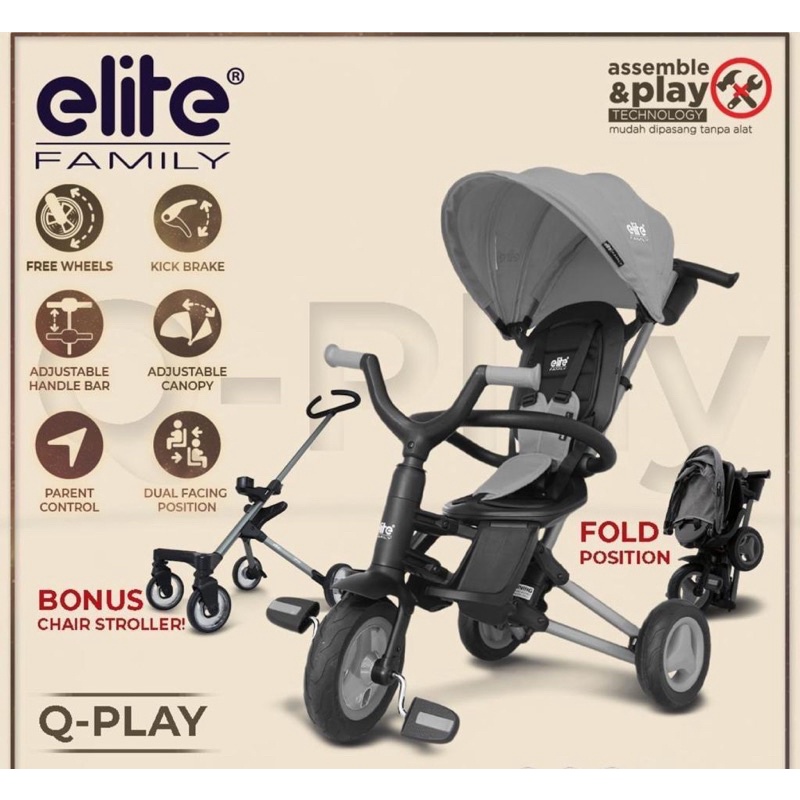 Jual Sepeda Roda3 Family Q-Play Elite ( + BONUS Chair Stroller ...