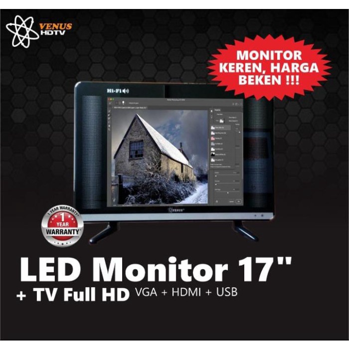 Jual LED TV MONITOR VENUS 17 INCHI | Shopee Indonesia