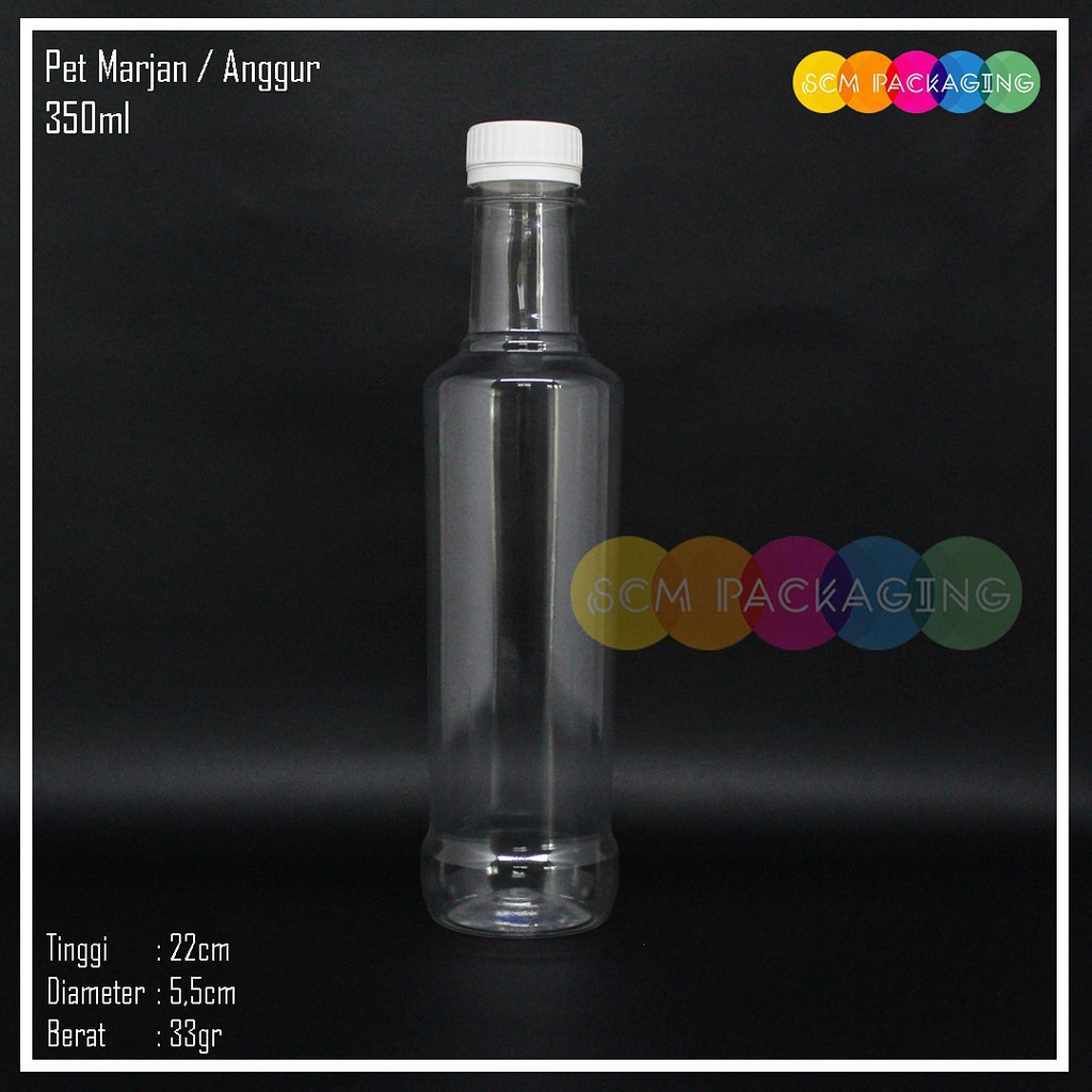 Jual botol plastik pet 350ml marjan natural kemasan minuman kopi susu ...