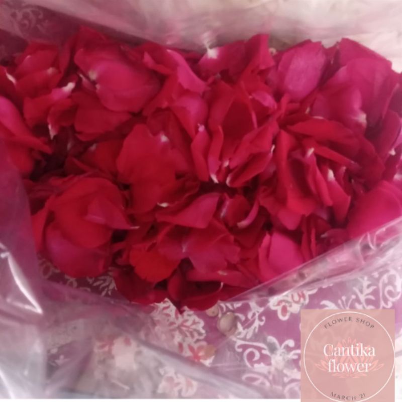 Jual kelopak bunga mawar merah tabur asli fresh | Shopee Indonesia