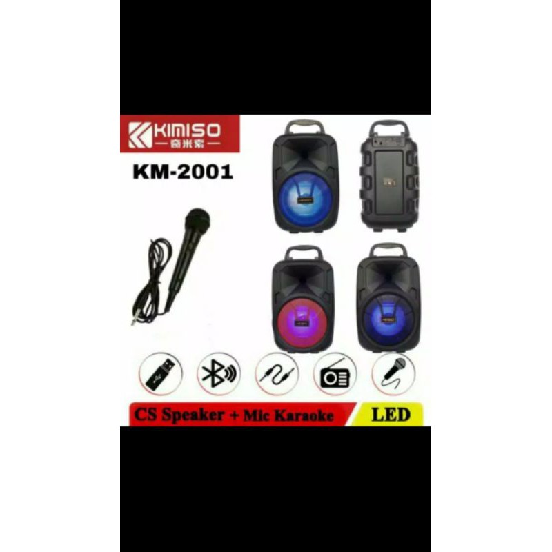 Jual Speaker bluetooth Kimiso + Mic Karaoke(Speaker mega bass) | Shopee ...