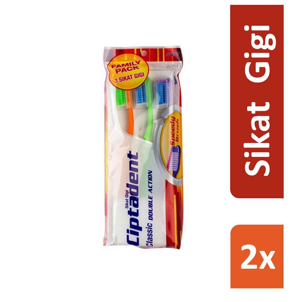 Jual Ciptadent Toothbrush Double Action Soft 3 Pack x 2 (6 Pcs ...