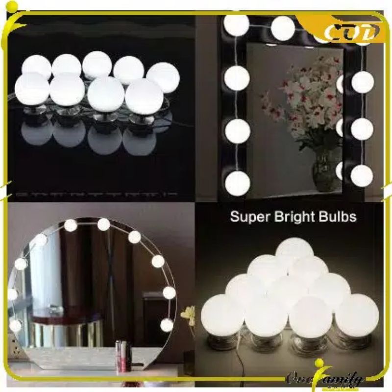 Jual Lampu Led Meja Rias Make Up | Lampu Kaca Rias Vanity Mirror Light ...