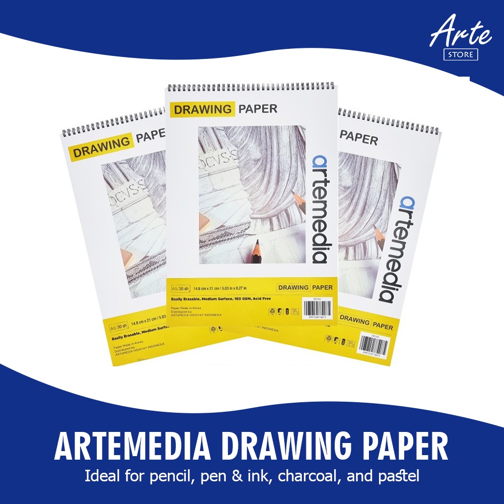 Jual Kertas Gambar - ARTEMEDIA Drawing Paper Spiral A5 / A4 / A3 ...