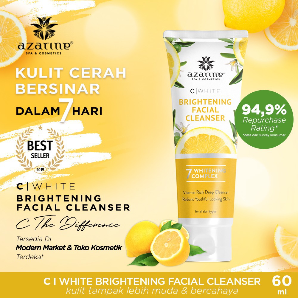 Jual AZARINE C WHITE BRIGHTENING FACIAL CLEANSER - 60ML | Shopee Indonesia