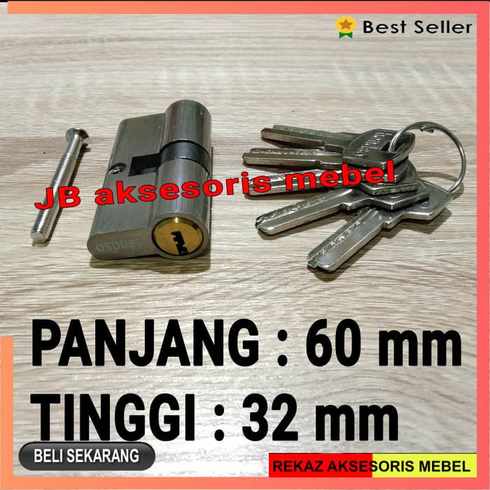 Jual CILINDER KUNCI BESAR 60 mm COMPUTER KEY / SILINDER PINTU RUMAH 6 cm | Shopee Indonesia