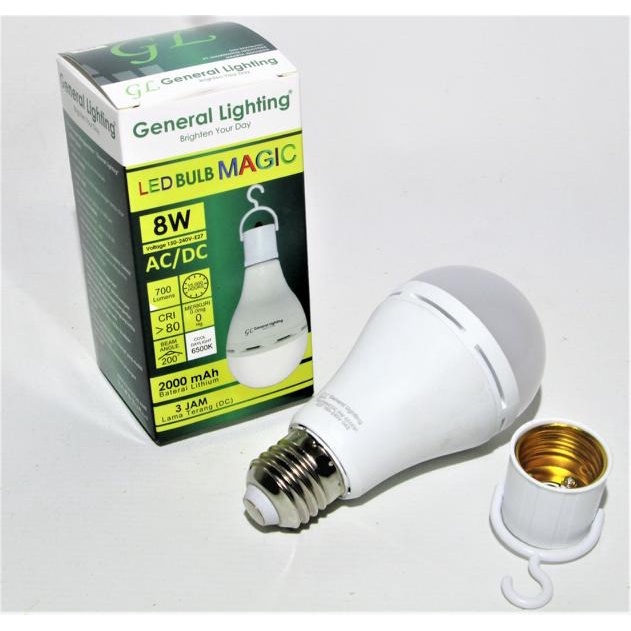 Jual Lampu led bulb bohlam emergency magic General Lighting 8 watt ...