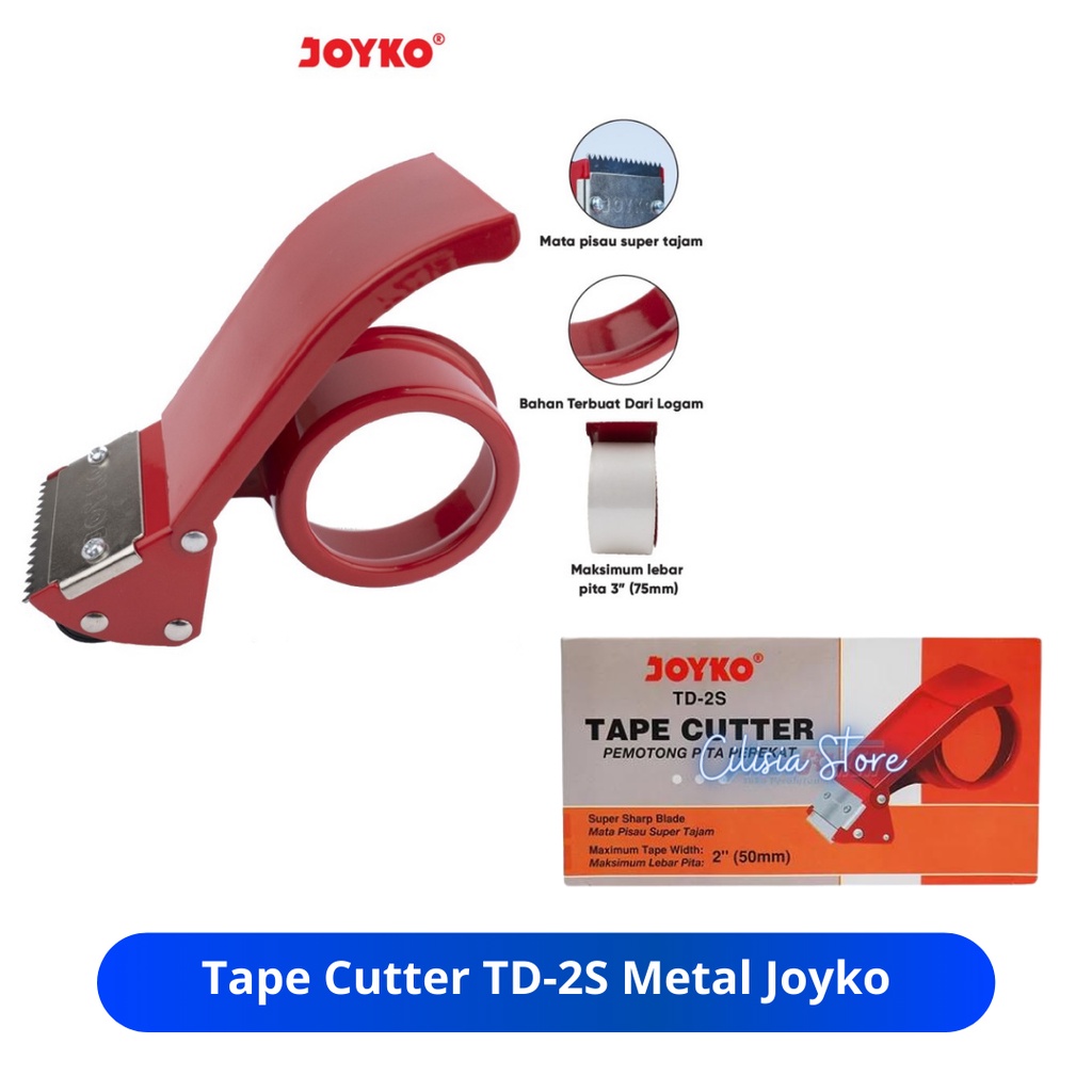 Jual Tape Dispenser / Tape Cutter TD-2S Metal Joyko / Pemotong Lakban ...