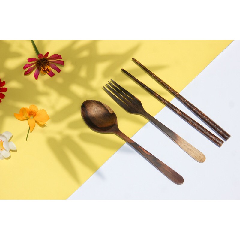 Jual cutlery set B wooden | Shopee Indonesia