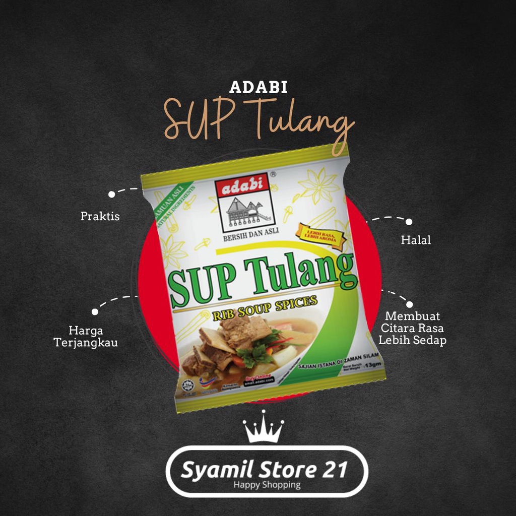 Jual Adabi Bumbu SUP Tulang Malaysia 13 gr | Shopee Indonesia