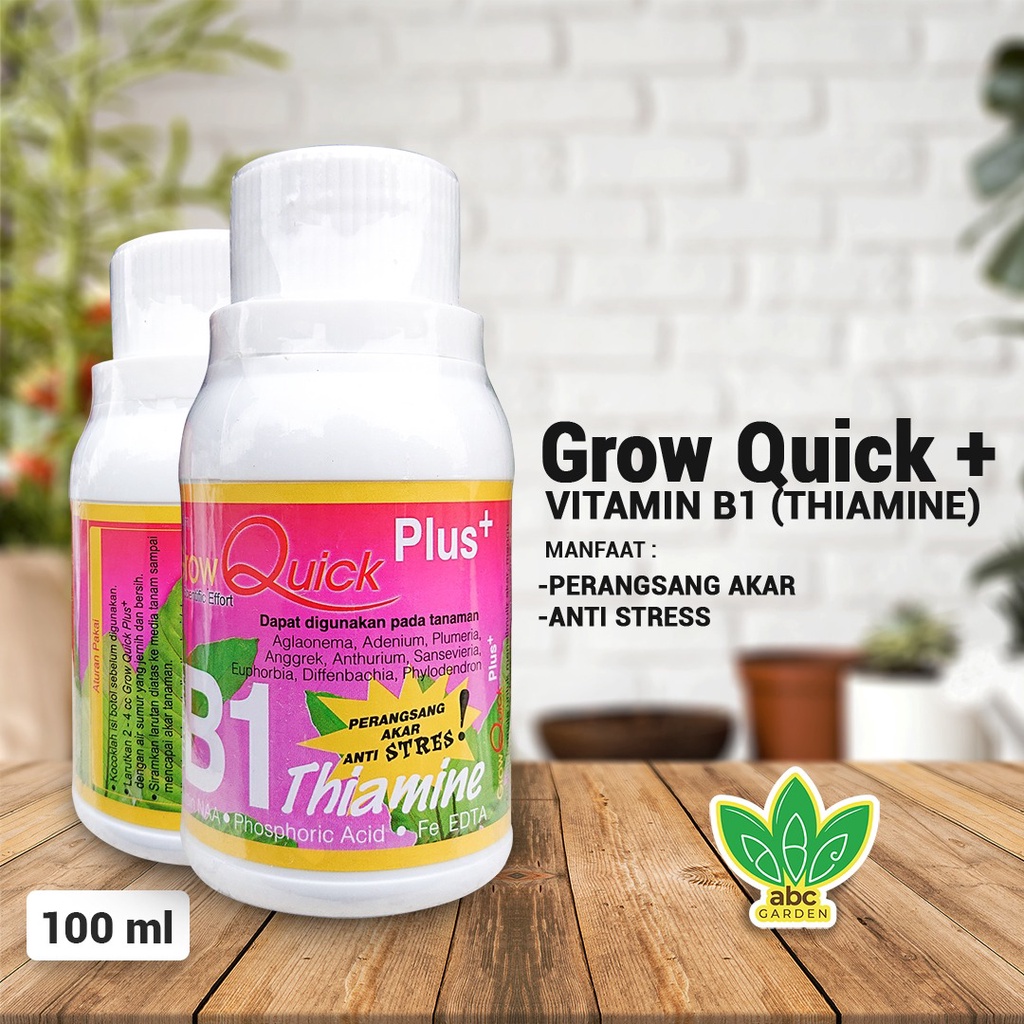 Jual [100ml] Vitamin B1 Grow Quick Plus Perangsang Akar & Anti Stress | Shopee Indonesia