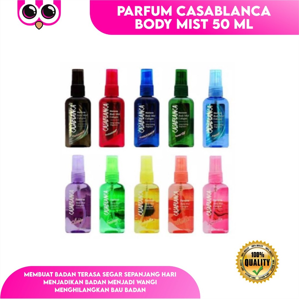 Jual 50 ML PARFUM CASABLANCA BODY MIST 50 ML / PENGHARUM BADAN | Shopee ...