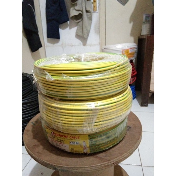 Jual Kabel grounding NYA 10 mm supreme,kabelindo,kabelmetal,voksel | Shopee Indonesia