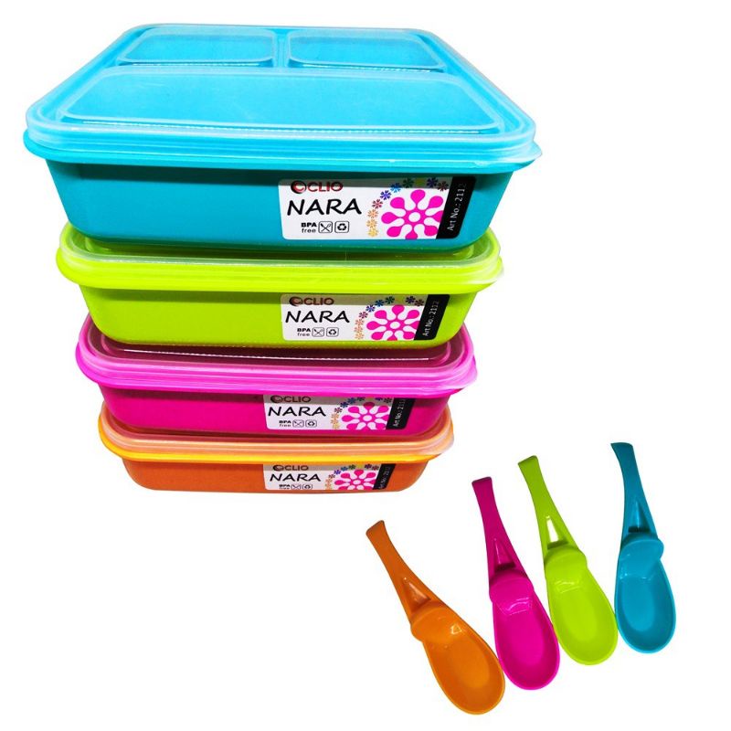 Jual ( NARA ) TEMPAT MAKAN LUNCH BOX 3 SEKAT SUDAH DAPAT SENDOK ( roa ...