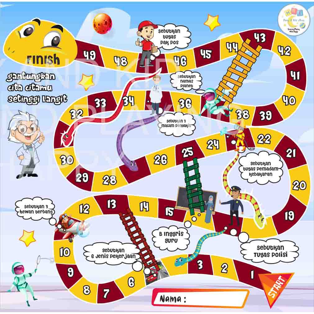 Jual ULAR TANGGA SUPER JUMBO EDUKASI ISLAMI BONUS DADU DAN FLASHCARD ...