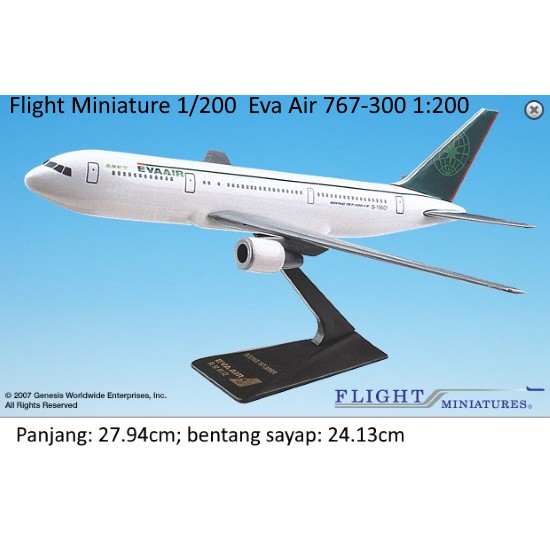 Jual Flight Miniature 1/200 Eva Air 767-300 | Shopee Indonesia