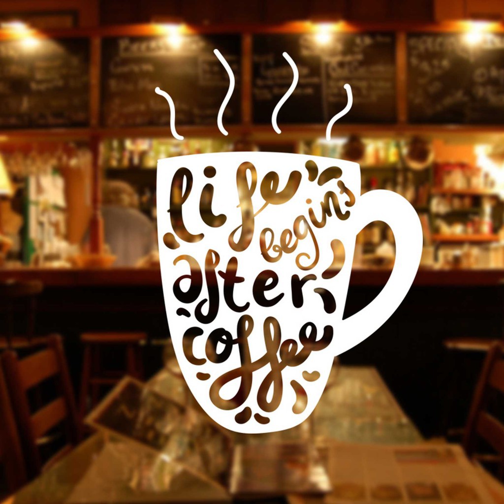Jual Stiker Dinding Life Begin Coffe Cafe Warung Kopi Rumah Makan ...
