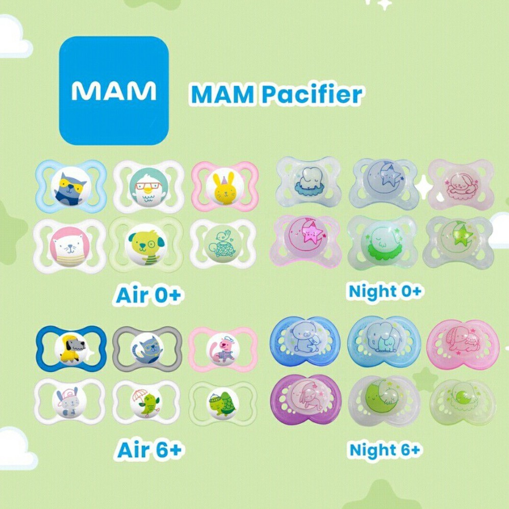 Jual MAM Pacifier Original/Air/Night 0m+ dan 6M+ / Kompeng Dot Empeng ...