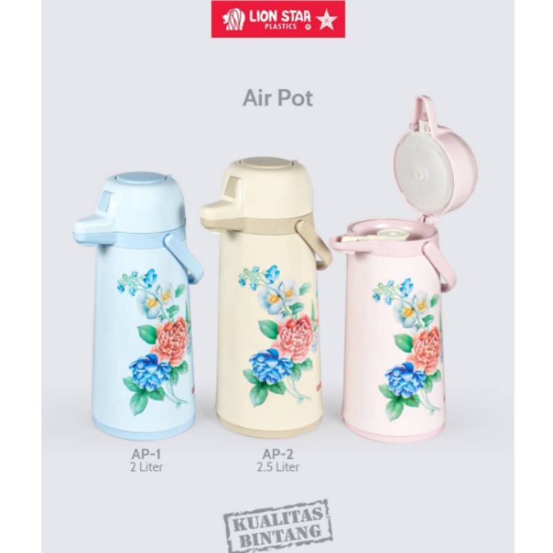 Jual LION STAR TERMOS AIR POT PAP 2500 AP-2 / AIR POT PENCET LIONSTAR VACUUM FLASK | Shopee ...
