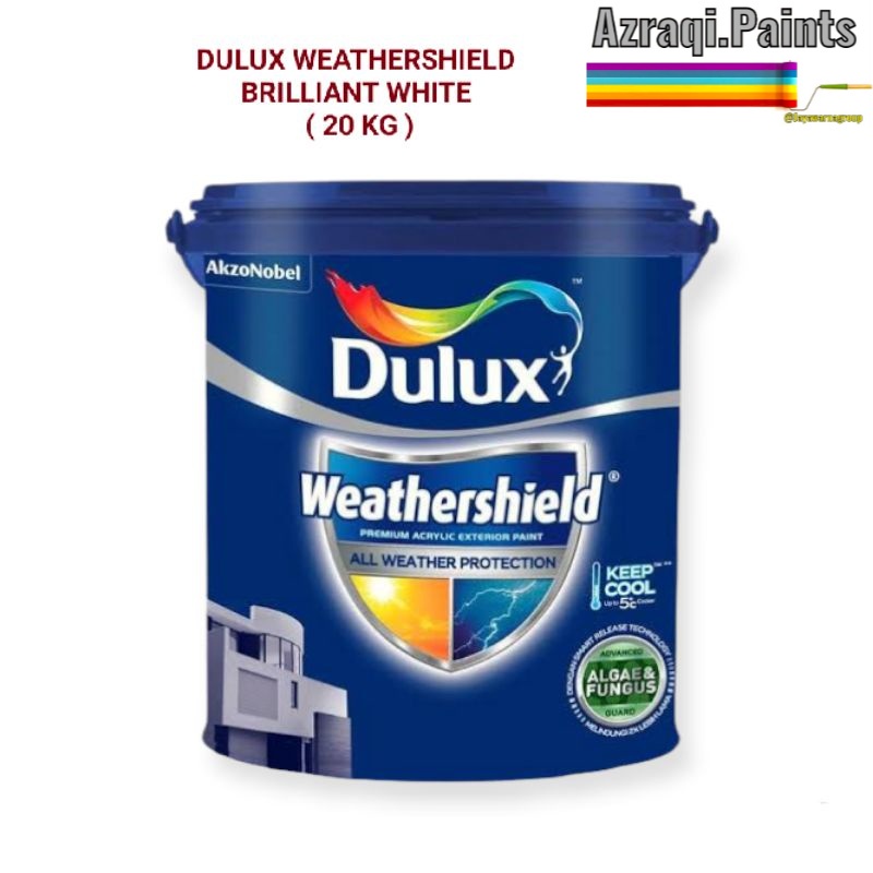 Jual Cat Dulux Weathershield Brilliant White 2290 20 Kg Shopee
