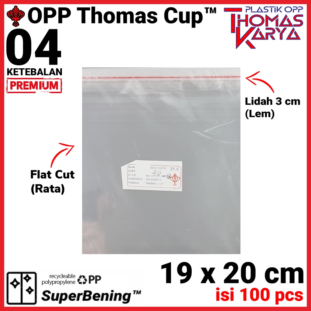 Jual Plastik OPP 19x20 TEBAL isi 100 Kantong Bening Kemasan Roti Food ...