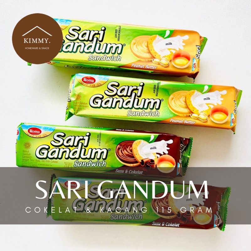 Jual ROMA SARI GANDUM COKELAT DAN KACANG 108 GRAM / SARI GANDUM ...